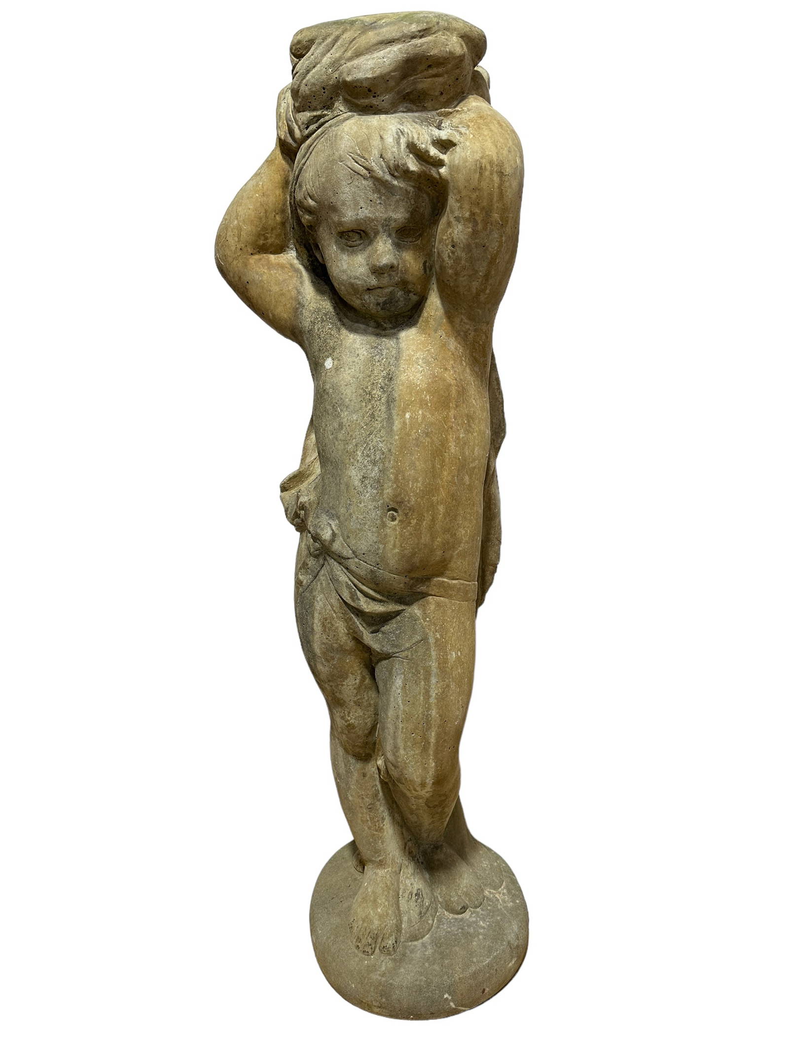 A Large Cement Statue Of A Child Auction