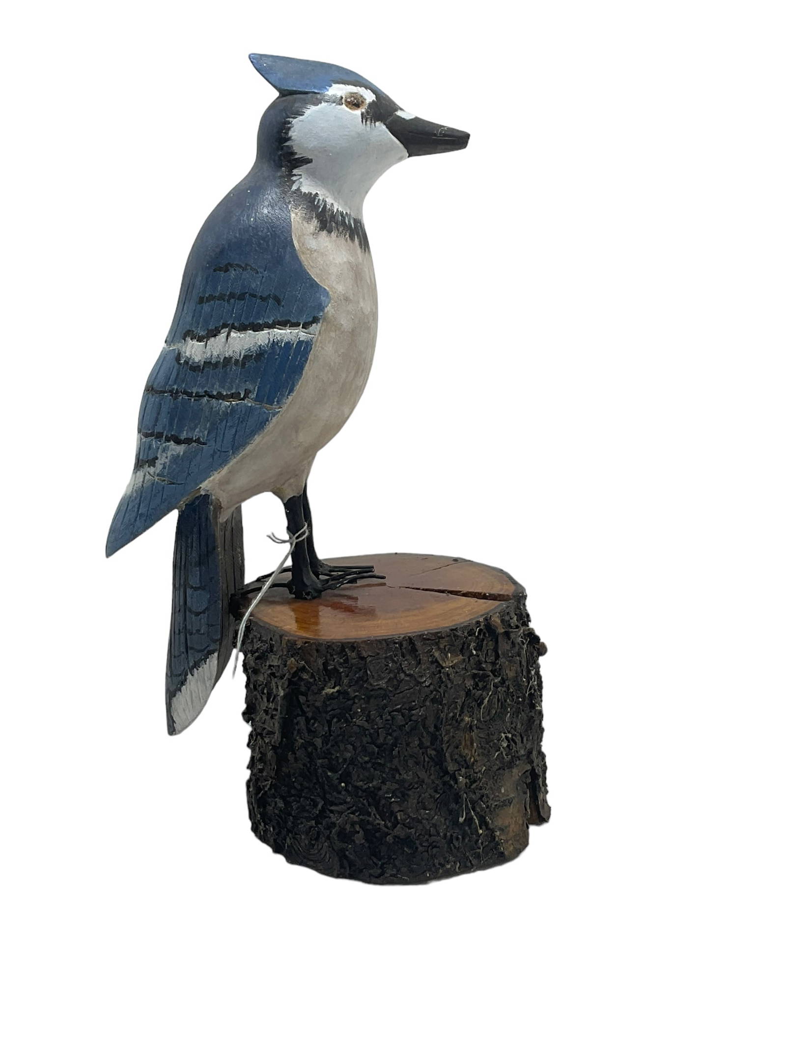 Folk Art Wood Carved Blue Jay Auction