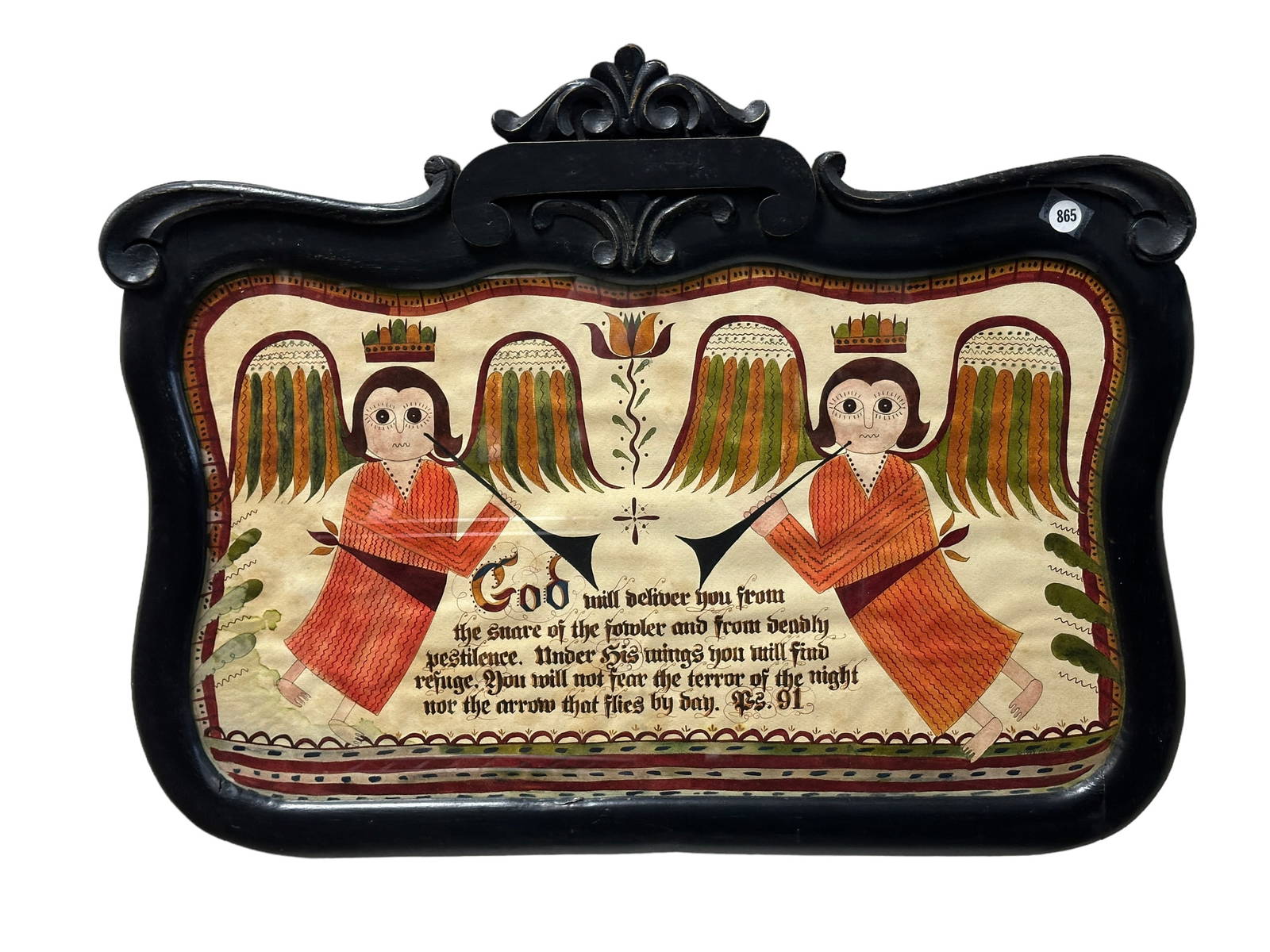 Amy Shultz Sketch/painting In Wood Carved Frame Auction