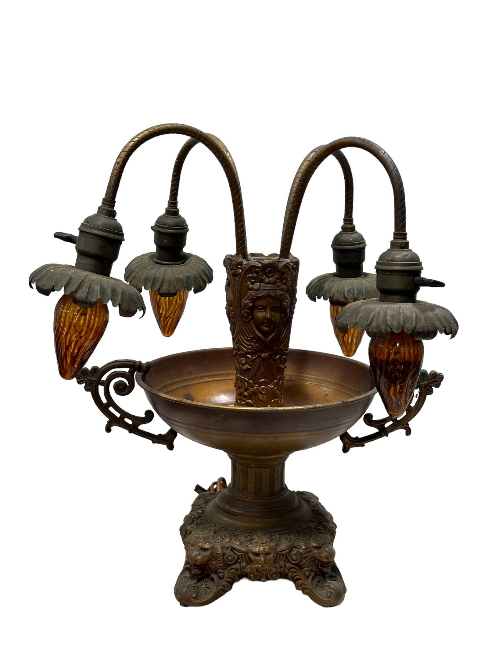 Antique Art Deco Weber Lamp Auction