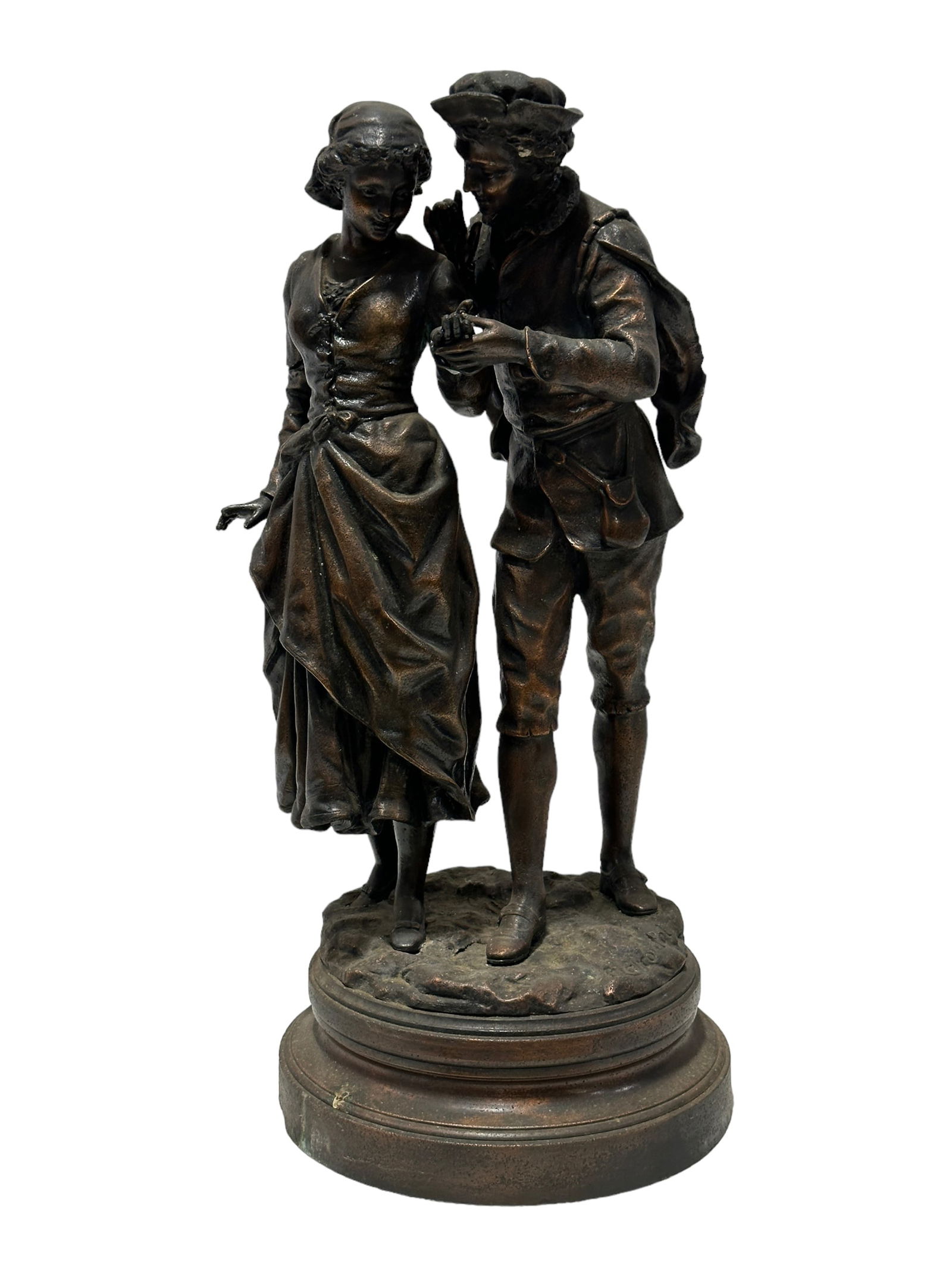 Ernest Rancoulet Couple Statue Auction