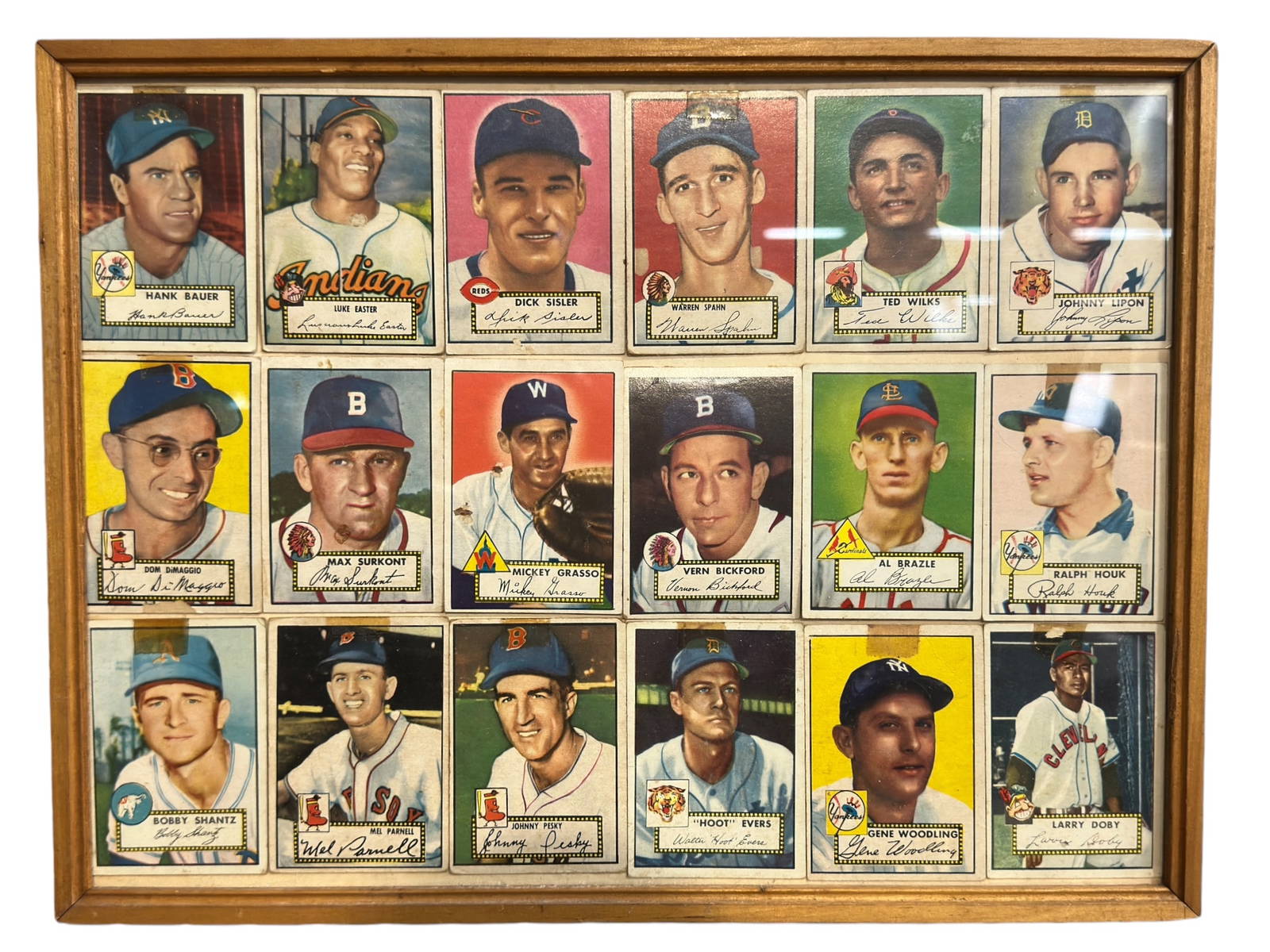 18 Framed Baseball Cards Auction