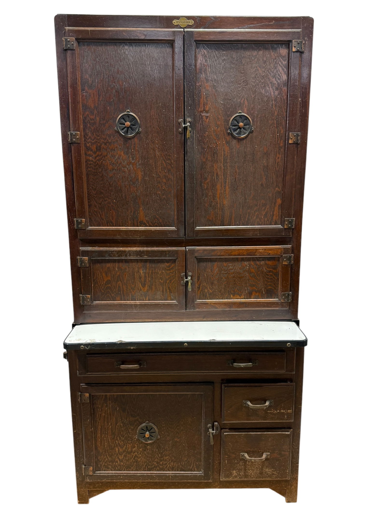 Antique Hygena Oak Hoosier Cabinet - Apr 26, 2025 | Bramlett & Co. In Ga