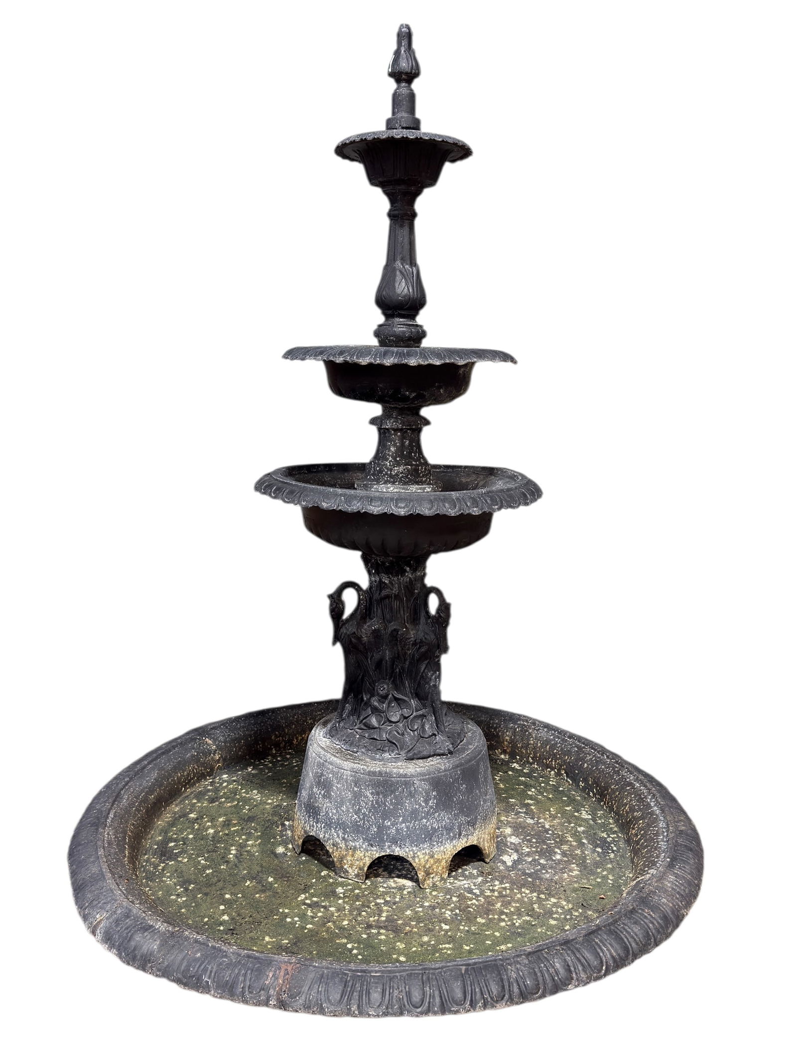 Late 20th Century Large Cast Aluminum 3 Tier Garden Fountain Auction