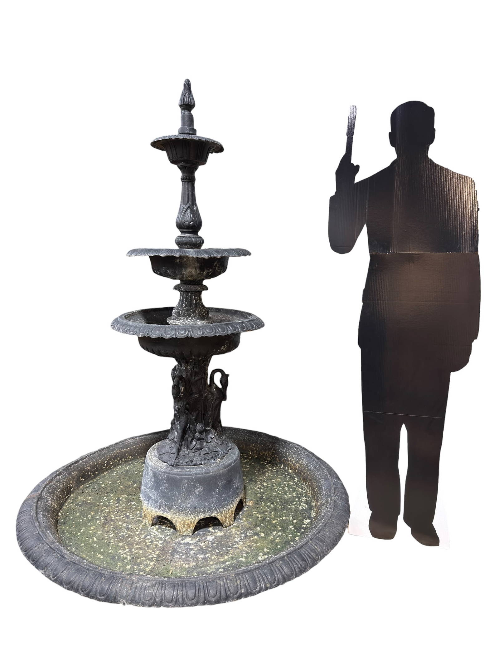 Late 20th Century Large Cast Aluminum 3 Tier Garden Fountain Auction