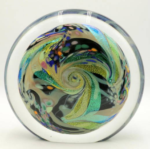 Large Rollin Karg Art Glass Paperweight