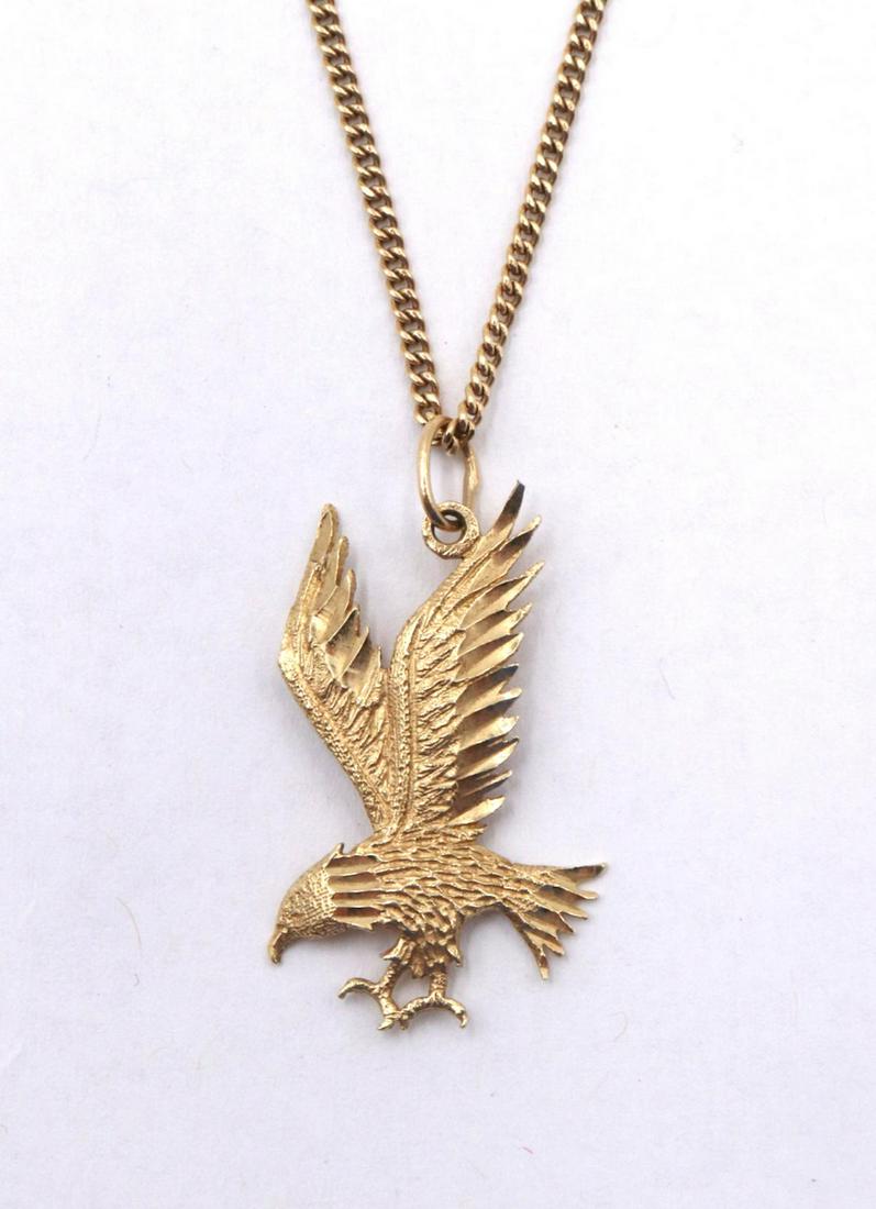 14kt Eagle Pendant W/ Necklace