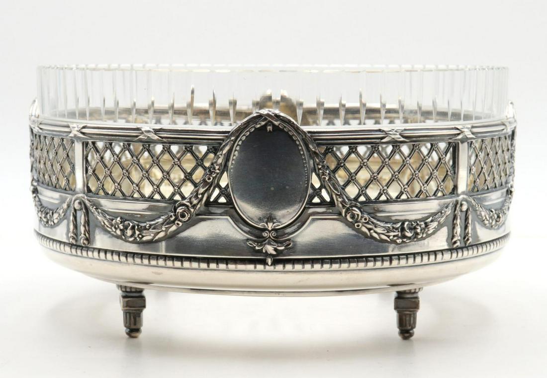 Rare Wilhelm Binder 800 Silver & Glass Bowl