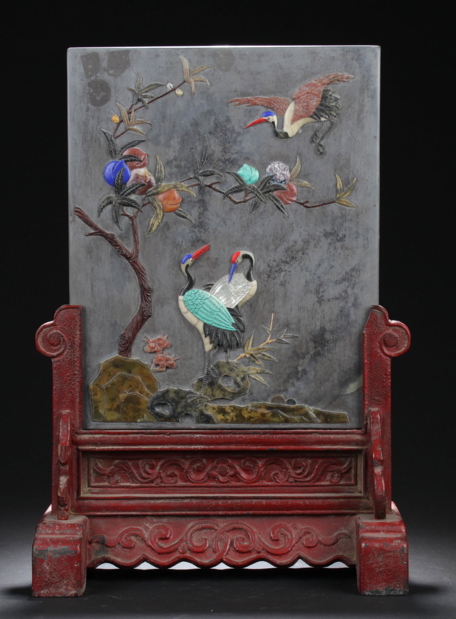 Antique Chinese Ink Stone Table Screen