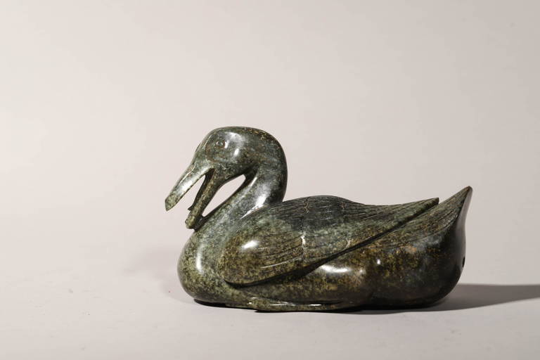Carved Brownish and Greenish Jade Duck - Jul 09, 2022 | Jumbo Auction ...