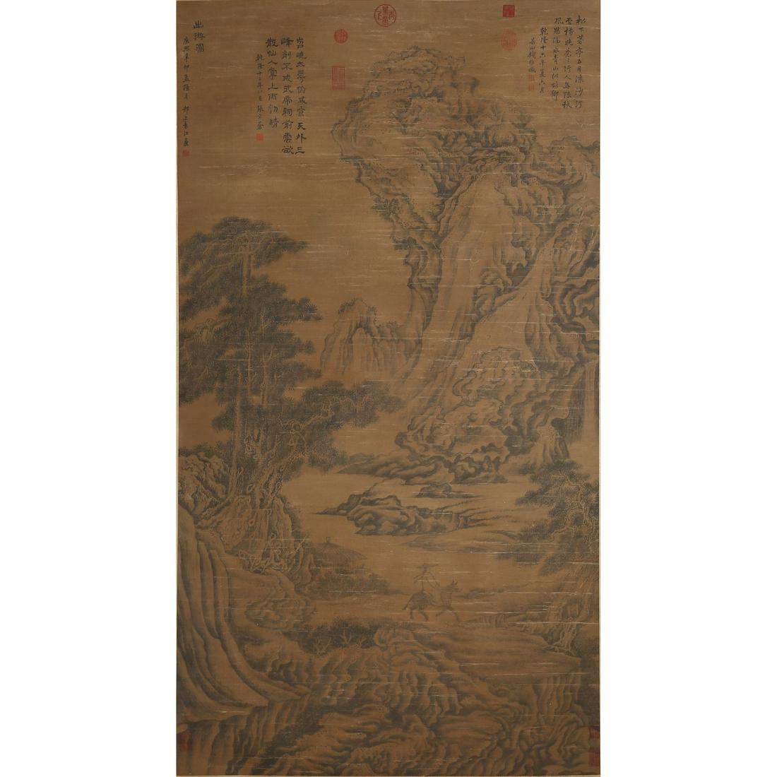 Chinese Landscape And Figure Painting, Yuan Jiang Mark