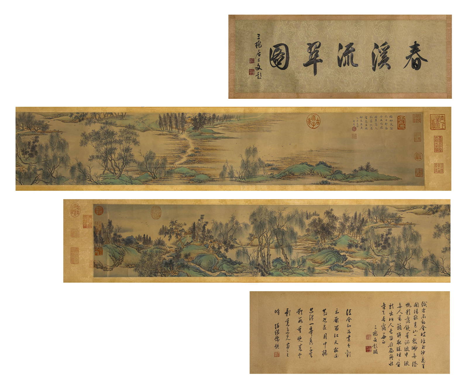Marked: Qian Gu, Chinese Painting Handscroll, Ink And Color On Silk Auction