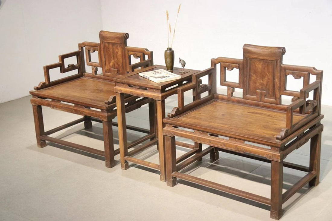 A Huanghuali Scroll-style Zen Seat Grand Master Chair Auction