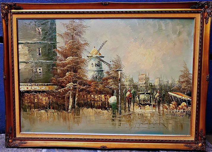 George Marinus Tamson Landscape Of Paris Oil Original