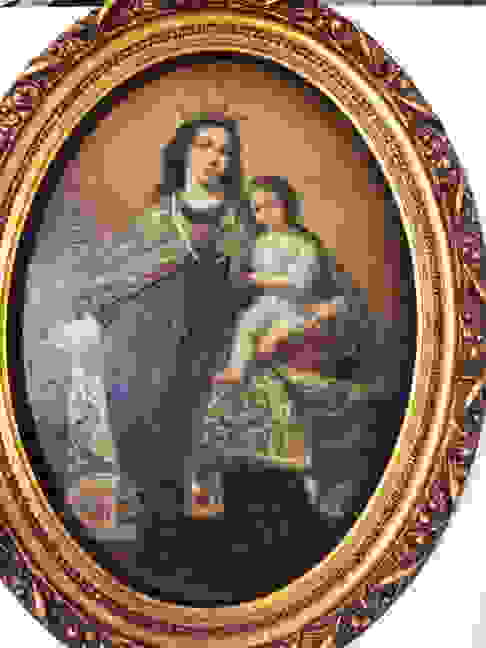 Old European Oil Painting Virgin Signed Wanda Circa 1900 Auction