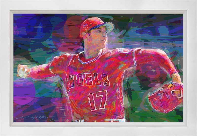Shohei Ohtani Hand Embellished On Canvas By David Lloyd Glover Auction