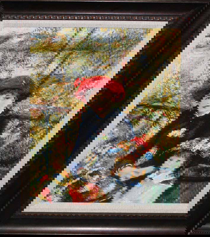 Pierre Renoir- Limited Edition Ink On Canvas-the Two Sisters Auction