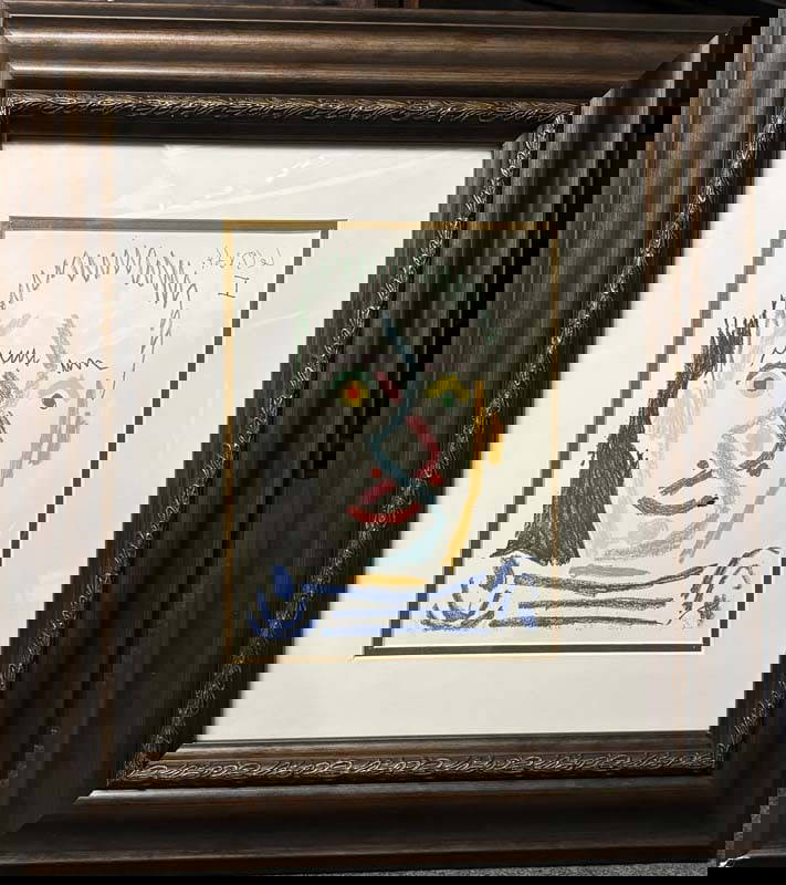 Pablo Picasso Color Plate Lithograph From 1972 Auction
