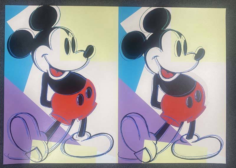 Andy Warhol Double Mickey Mouse Screenprint With Diamond Dust Serigraph ...