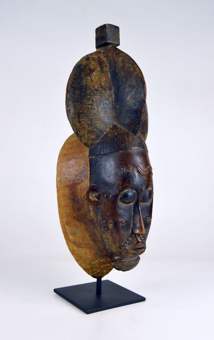 Fantastic Old Baule Mblo Portrait Mask, African Mask