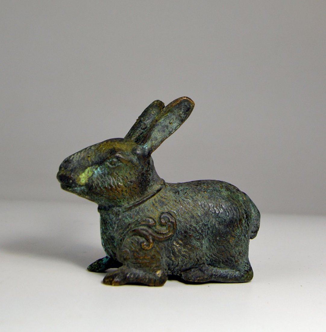 Vintage Bronze Rabbit Sculpture From Bali