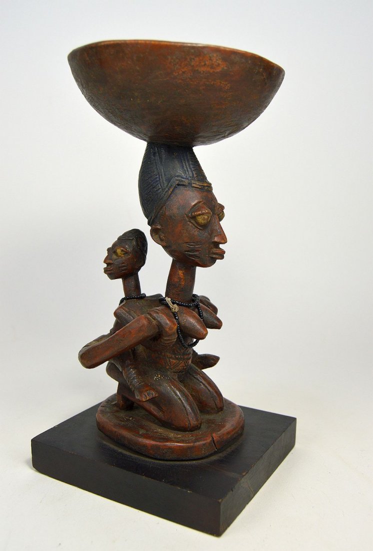 A Rare Yoruba Ifa Divination Vessel Mother & Child