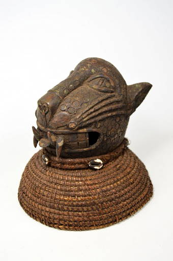 A Benin Bronze Leopard Mask, African Art