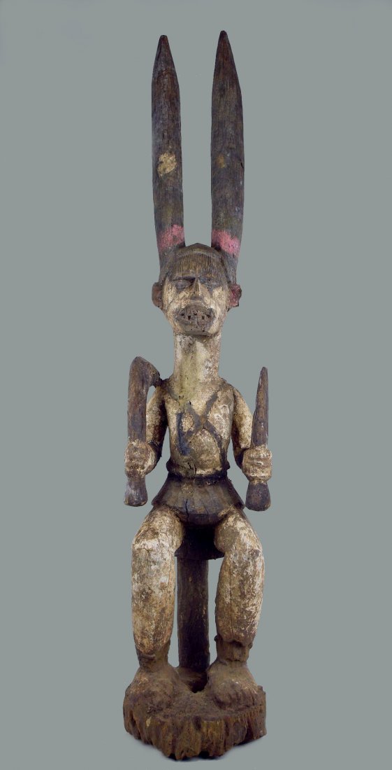 TALL IGBO IKENGA SHRINE IDOL WITH HORNS