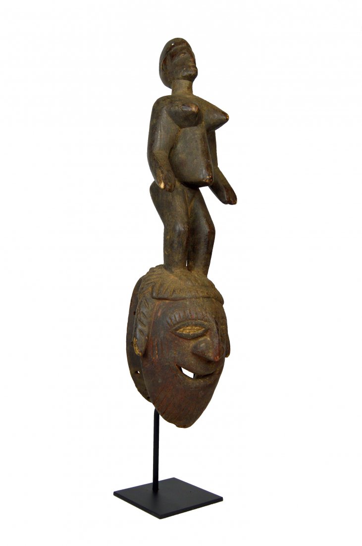 VINTAGE MOSSI FEMALE EFFIGY MASK, AFRICAN ART