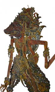 Antique Wayang Kulit Shadow Puppet Hanuman Monkey King