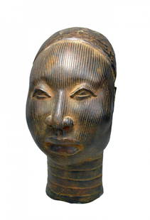 African Benin Ife Bronze Head,
