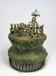Bronze African Ashanti Kuduo Vessel Container
