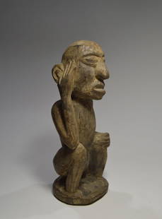 Antique Naga Thinker Sculpture Ex Museum Collected 1970