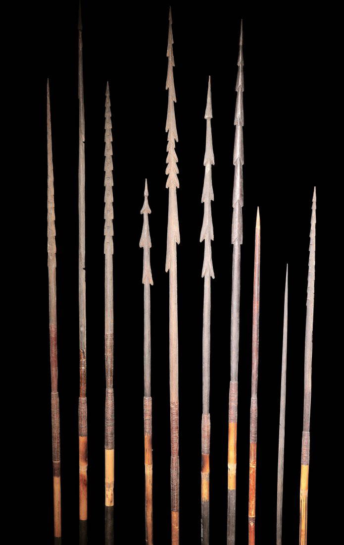 Group Lot Of Ten Kiwai Island Arrows Auction