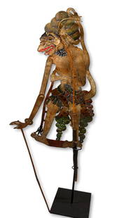 Antique Wayang Kulit Shadow Puppet Hanuman Monkey King