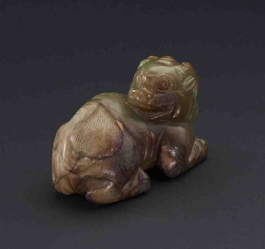 Chinese Yellow And Russet Jade Carved Beast