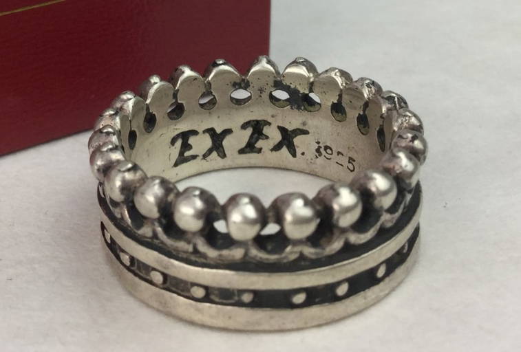 Exex 925 Sterling Crown Ring