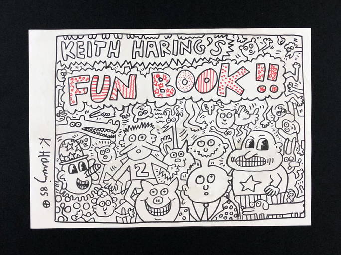Keith Haring (american, 1958 1990) Hand Painted Ink