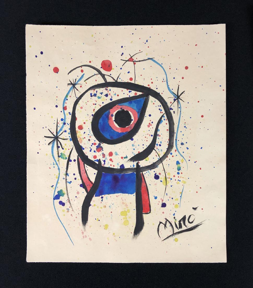 Joan Miro (1893-1983) -- Watercolor Painting - style of