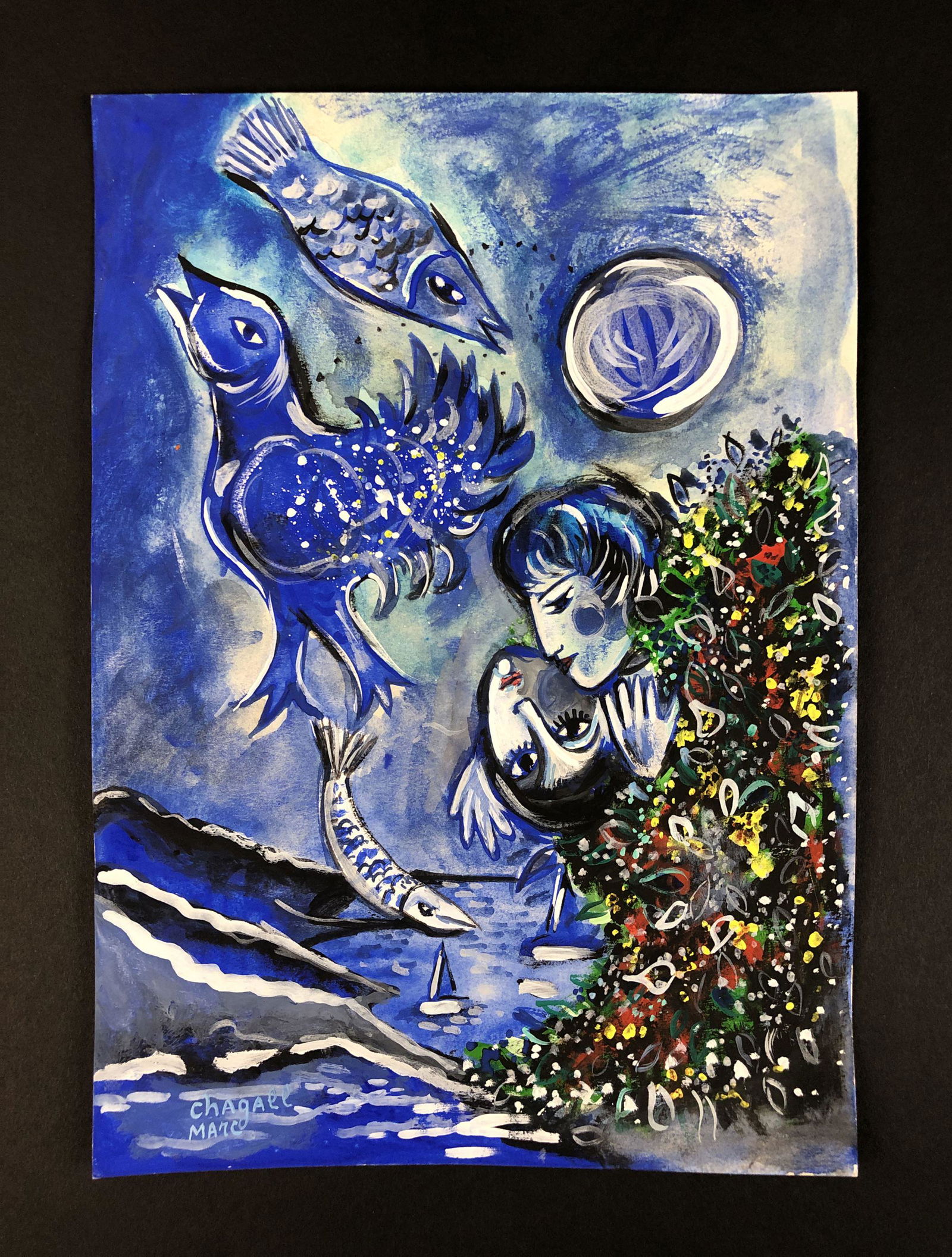 Marc Chagall (french, 1887 1985) Gouache Illustration