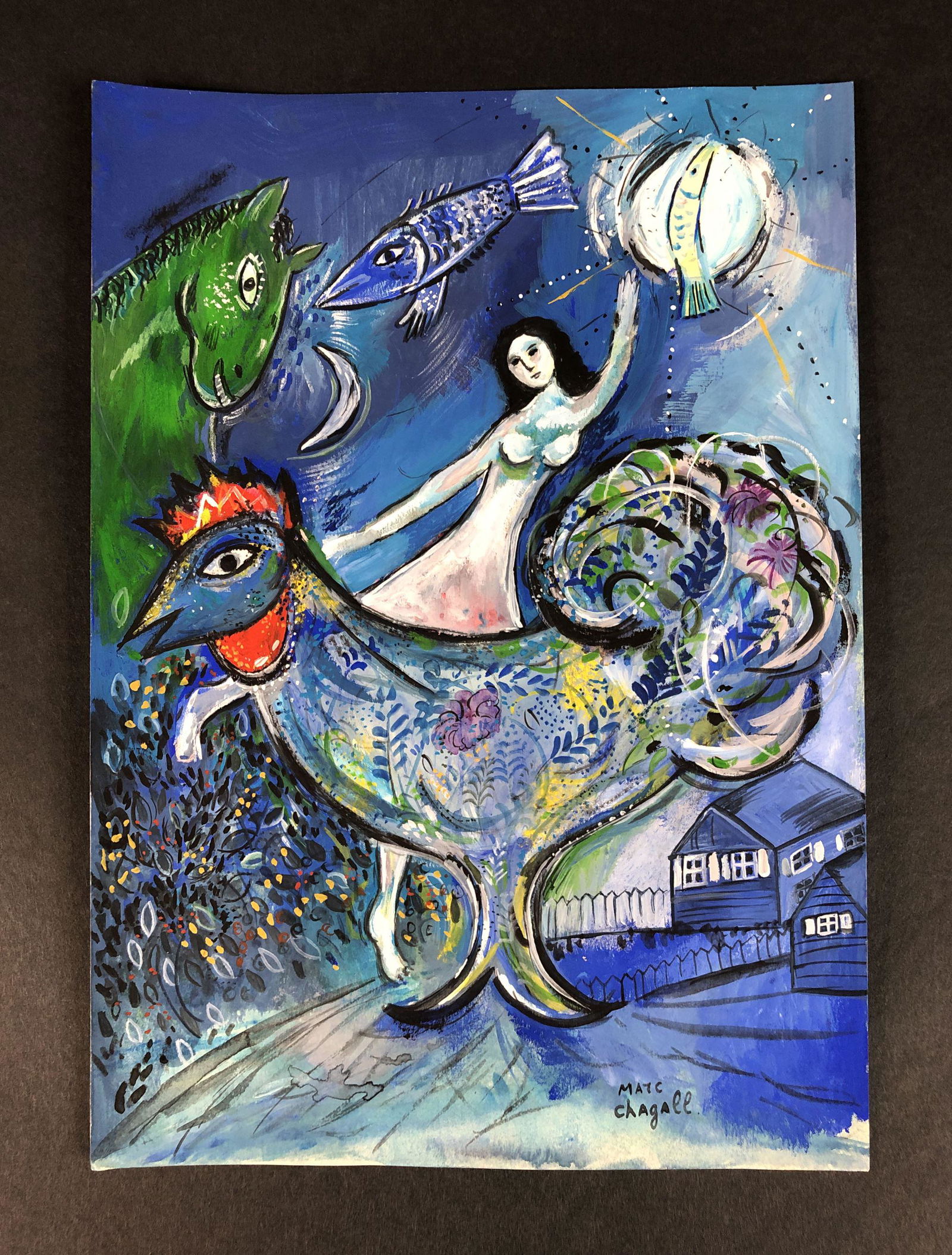 Marc Chagall (french,1887 1985) Gouache On Paper