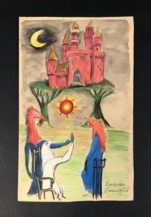 Leonora Carrington 1917 2011 British Mexican Ink Painting On Paper