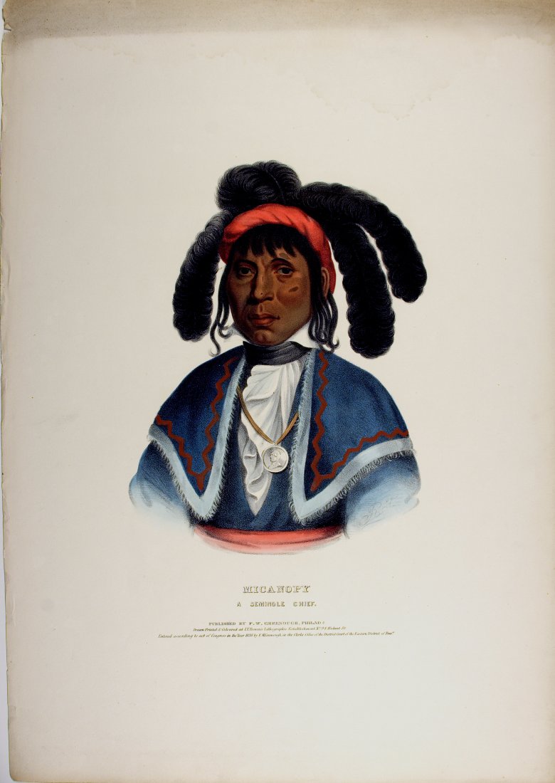 MICANOPY, Seminole Indian Chief. McKenney & Hall litho