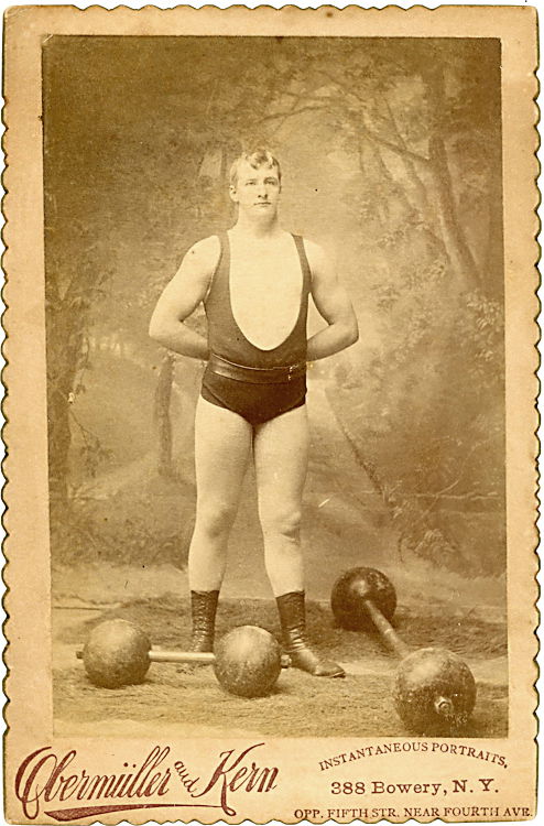 Tullus Wright, known as “The American Sampson,” posed