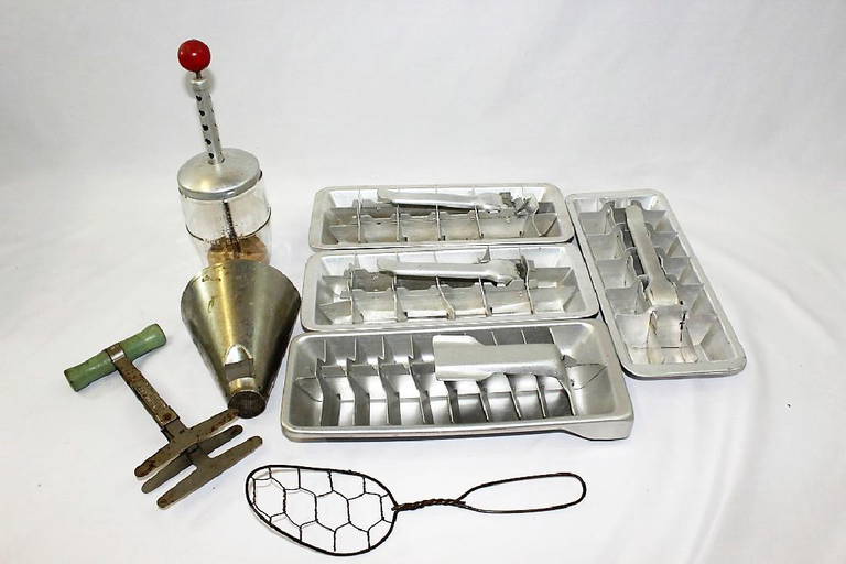 Vintage Kitchenwares 2 Cup Chopper, Corn Sifter, Ice