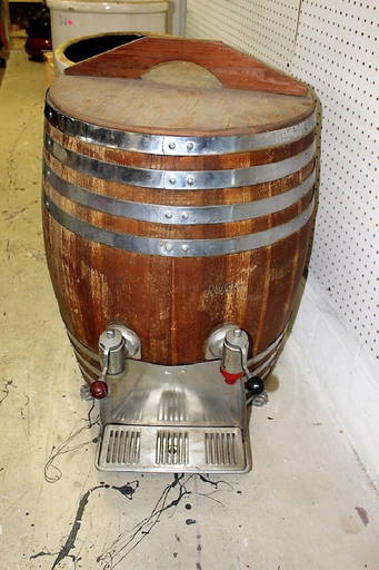 Antique Wood Barrel Root Beer Syrup Dispenser