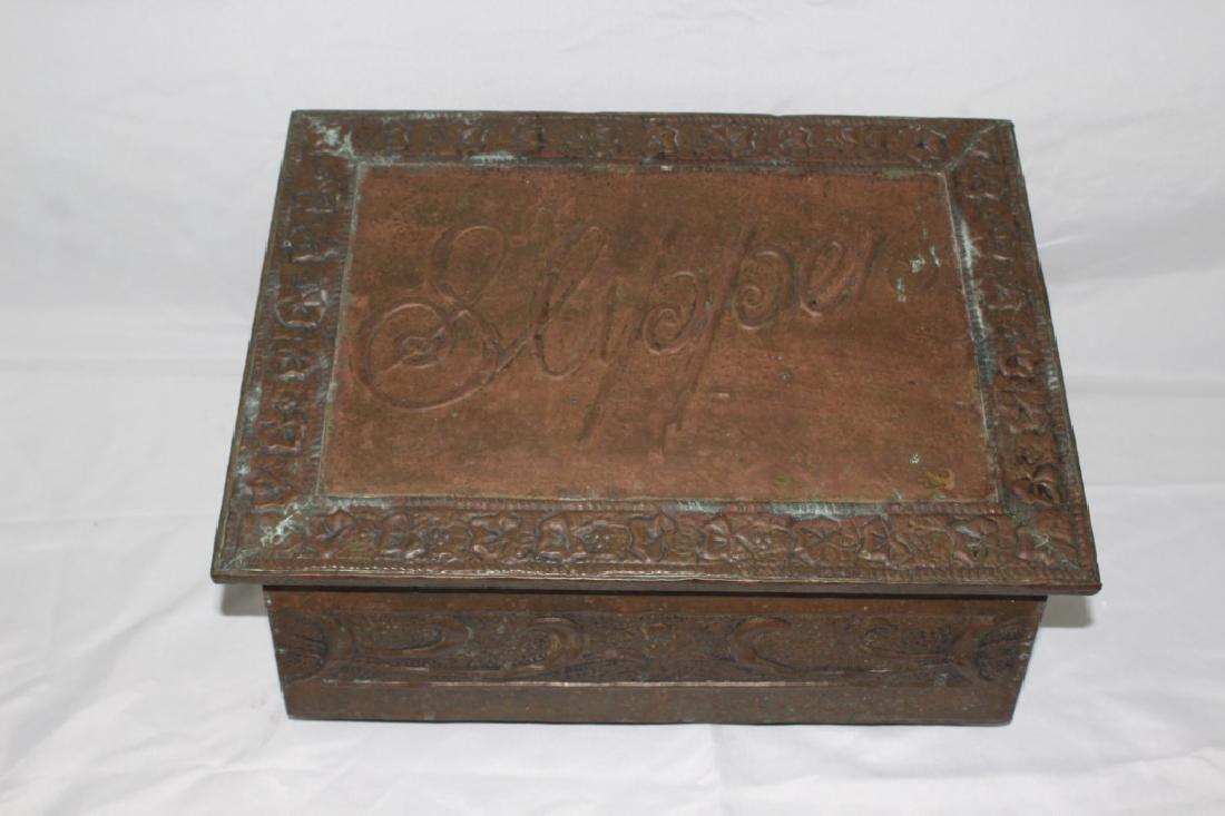 Victorian Copper Covered Slipper Box