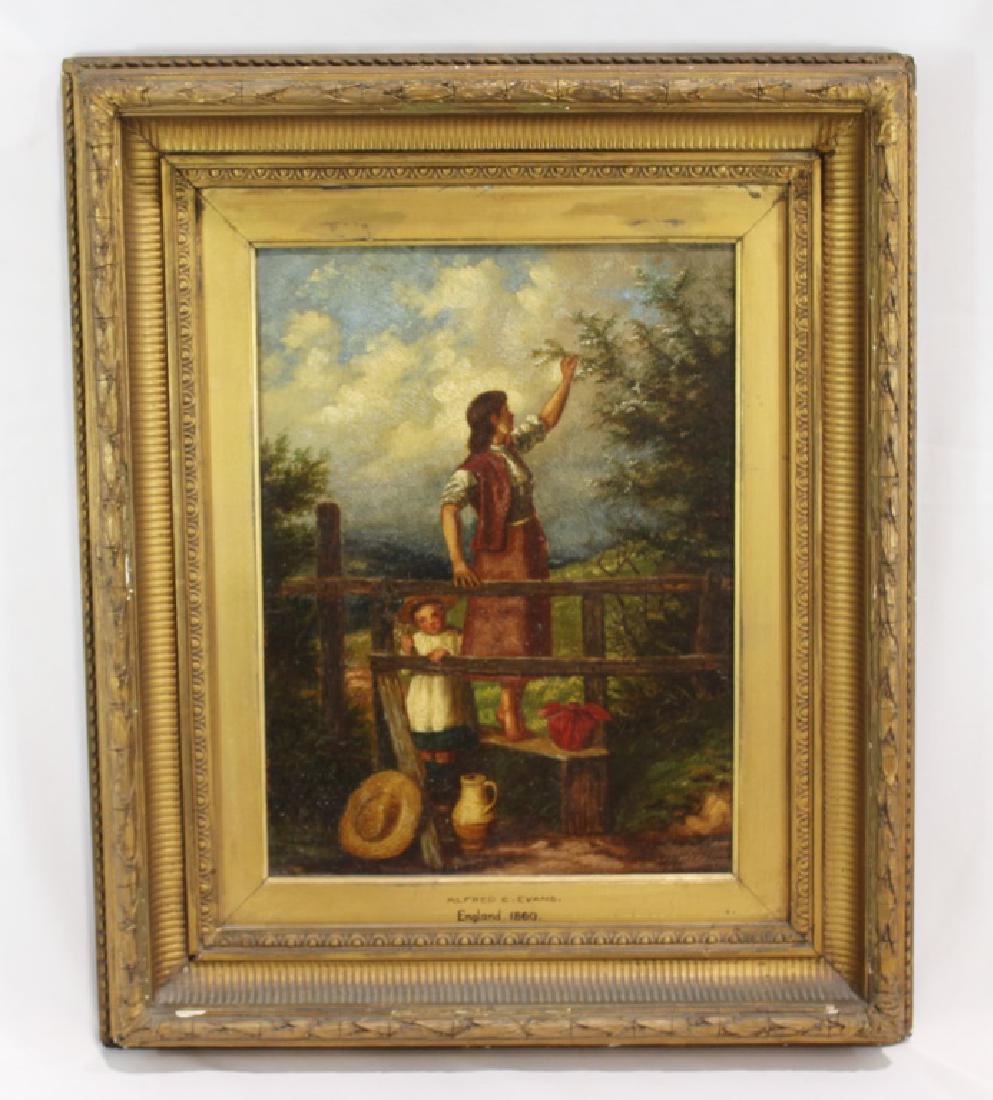 Alfred E Evans Oil Painting on Board c.1890