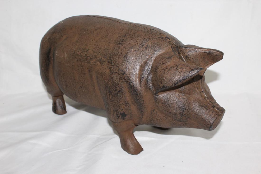Large Cast Iron Pig Bank