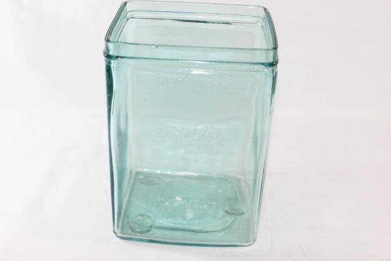 Vintage Blue Exide Glass Battery Jar